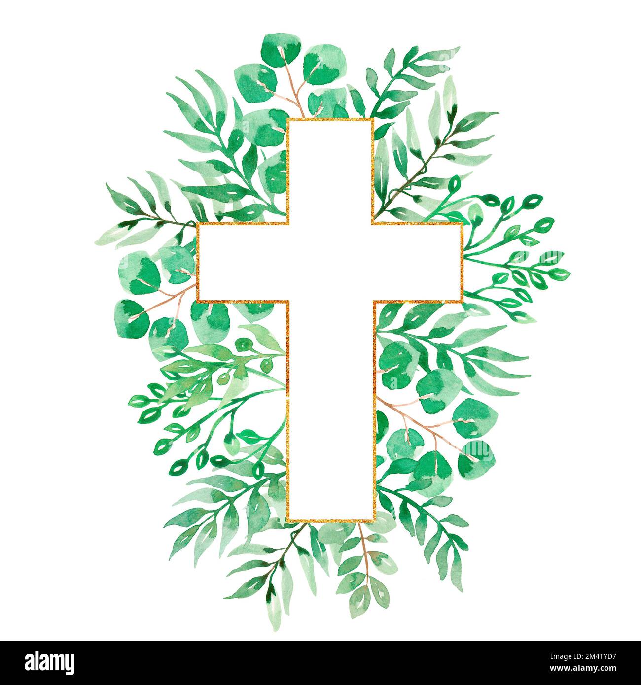 Aquarelle Croix de Pâques Clipart, arrangements floraux de printemps ...