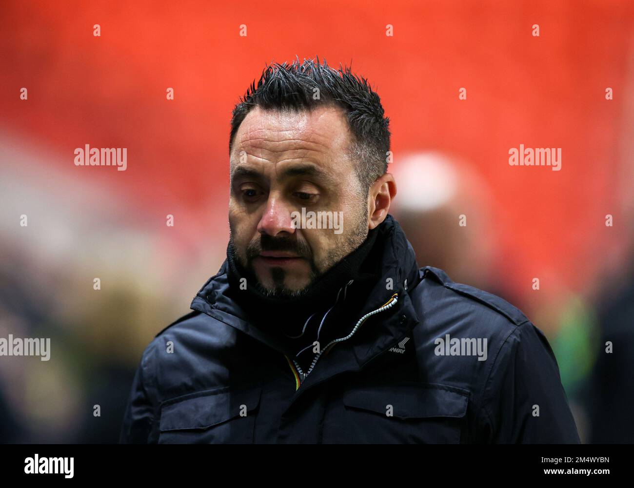 Brighton et Roberto de Zerbi, directeur de Hove Albion, lors du ...