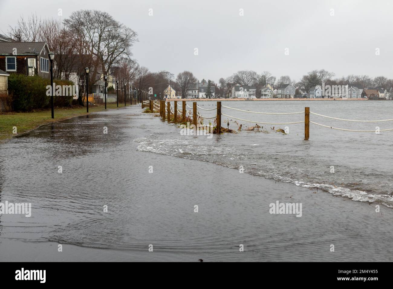 23 décembre 2022. Salem, Massachusetts. Inondation de l'océan le long ...