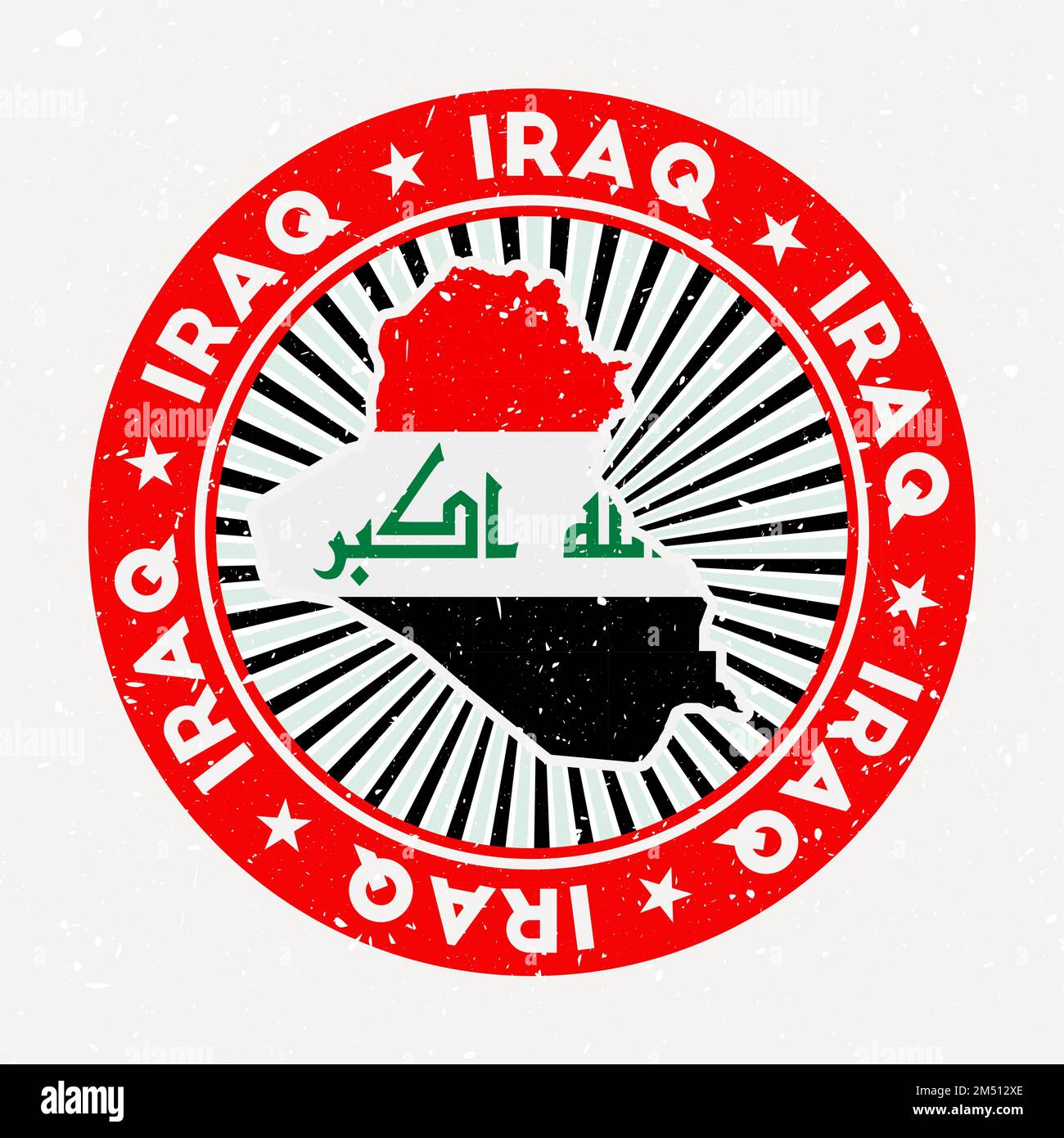 Timbre-rond de la République d'Iraq. Logo du pays avec drapeau. Badge ...