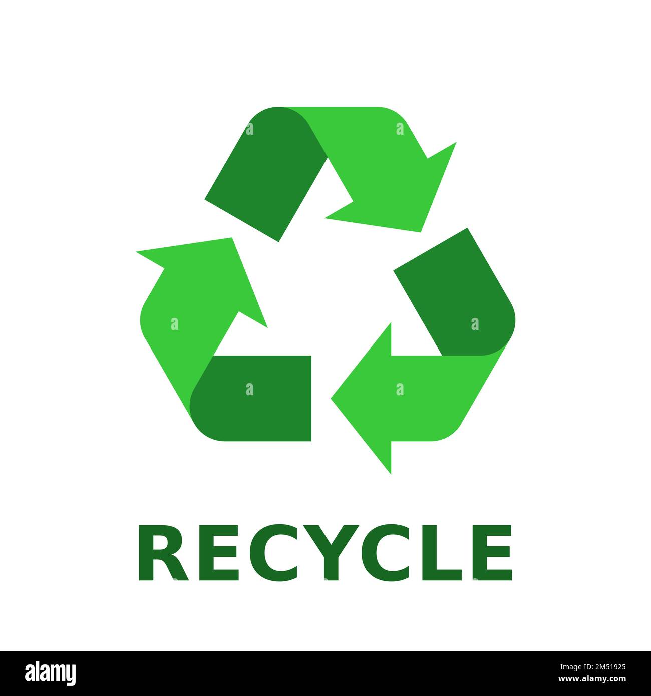 Symbole, symbole ou icône de recyclage vert. Recyclage du texte. Logo triangulaire de recyclage ...