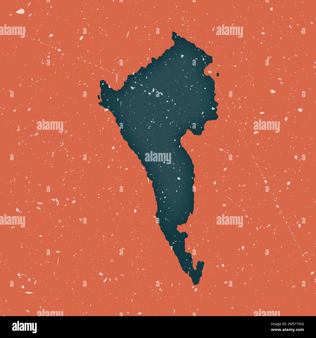 Carte d'époque de l'île Coron. Carte grunge avec texture vieilli ...