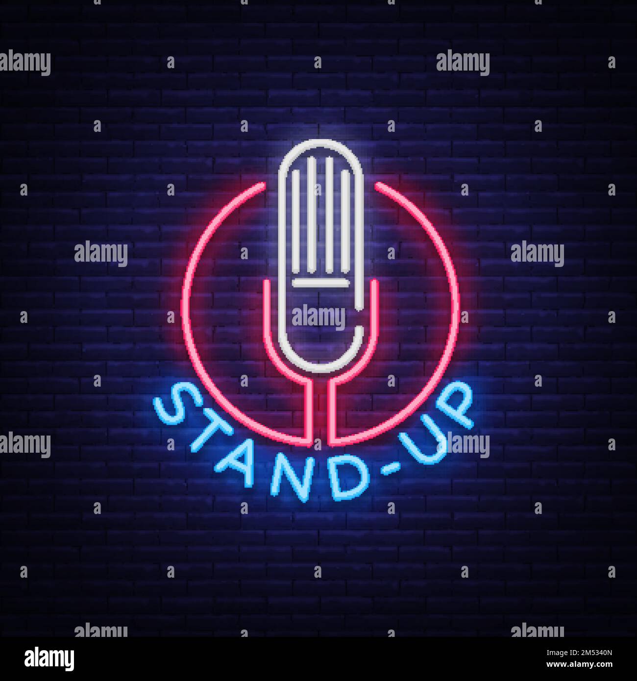 Stand up comedy club neon sign Banque d'images vectorielles - Alamy