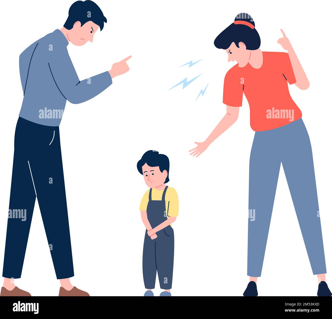 Maltraitance d'enfants dans la famille. Parents violents sur enfant ...