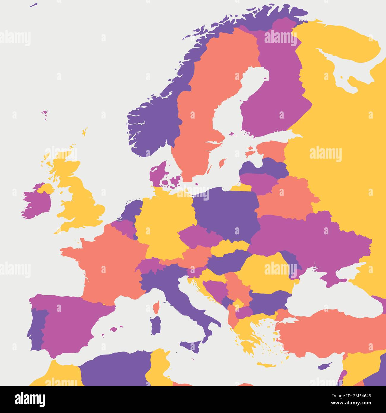 Carte vierge Europe. Carte politique détaillée du continent européen ...