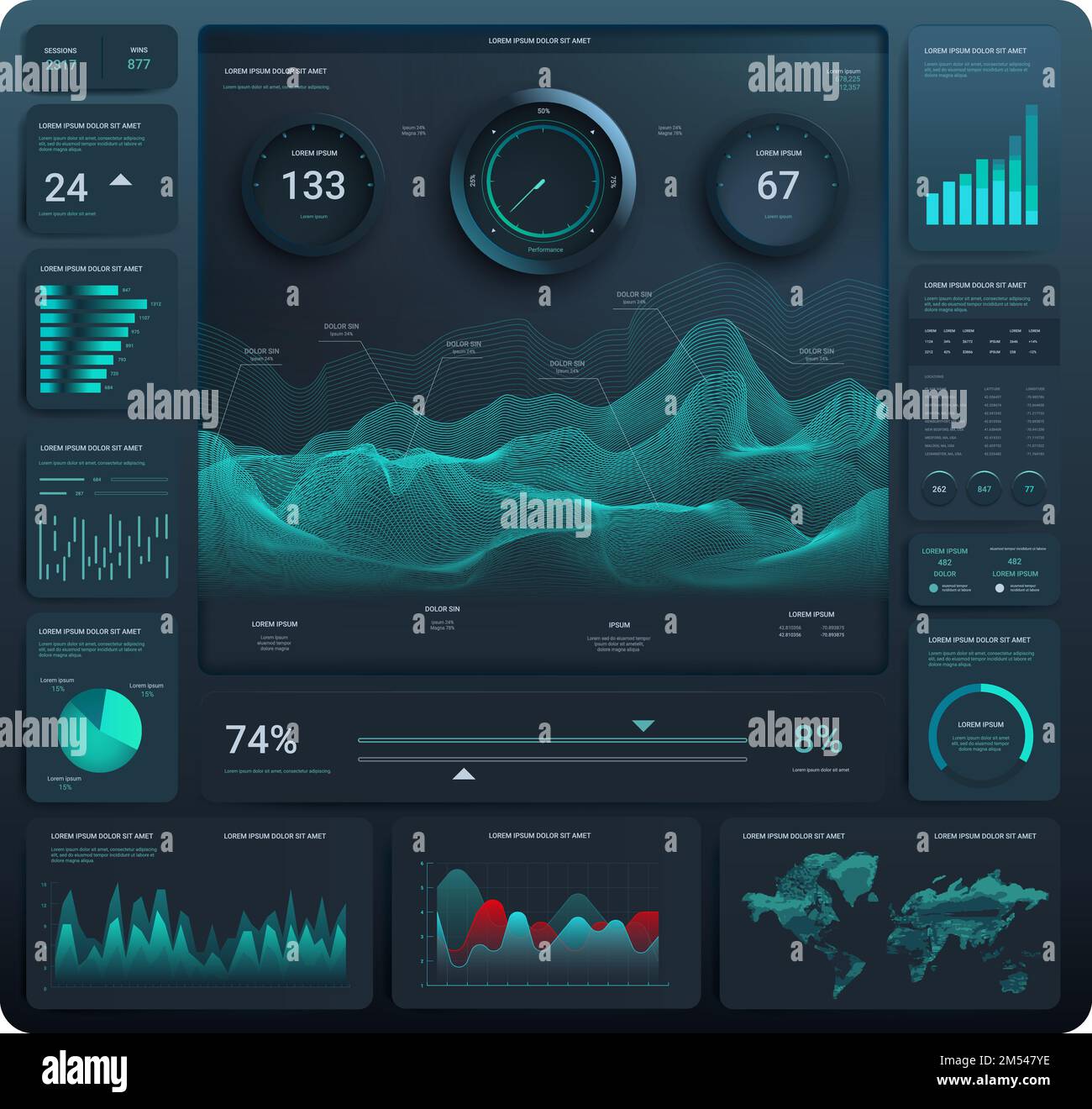 Tableau de bord futuriste Banque d'images détourées - Alamy