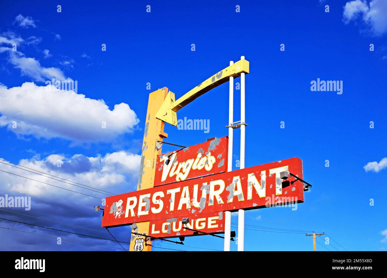 Panneau routier vintage route 66 2022 Banque de photographies et d ...