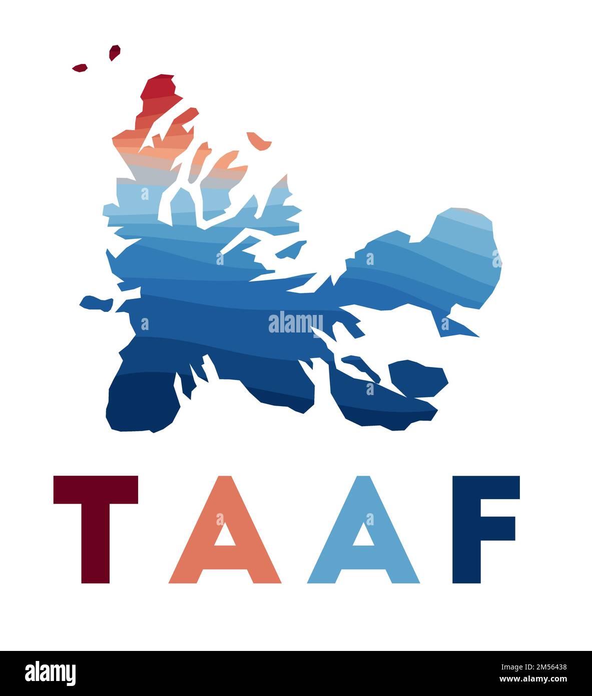 Carte TAAF. Carte du pays avec de belles vagues géométriques dans les ...