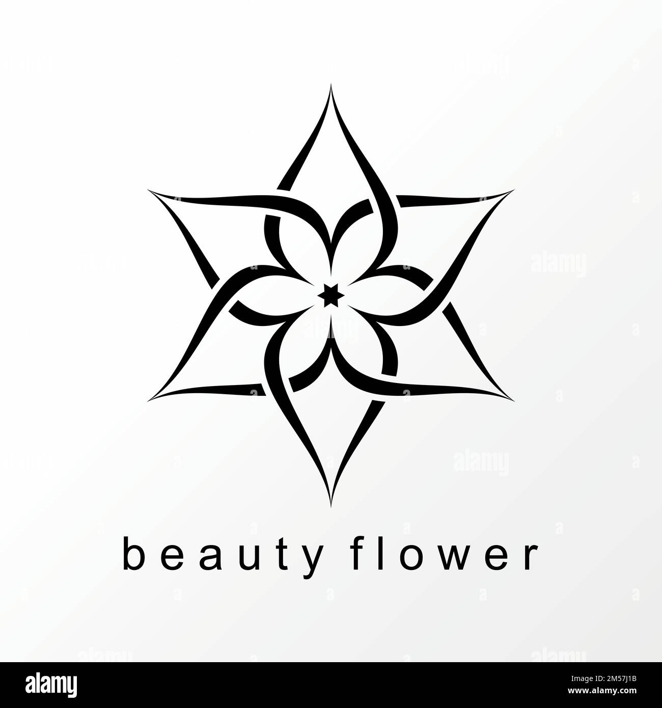 Calligraphie de fleur simple et unique en 6 angle image graphique icône ...