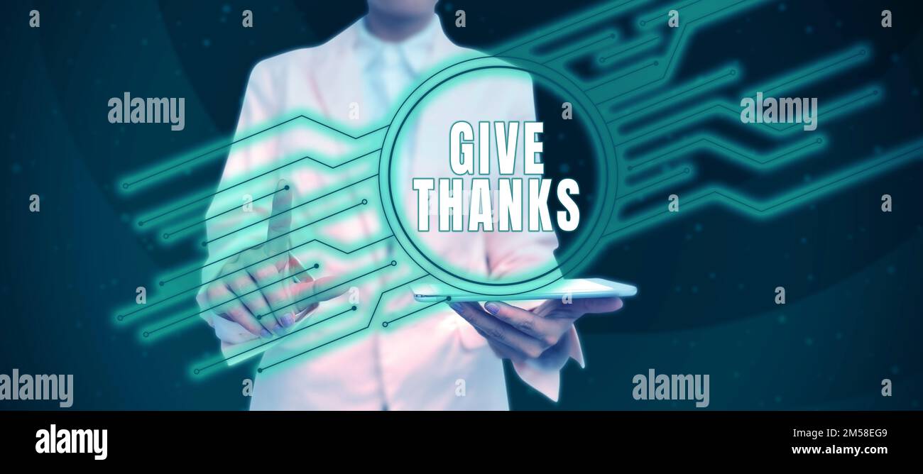 Le texte d'écriture donne Merci. Présentation d'entreprise exprimer sa ...