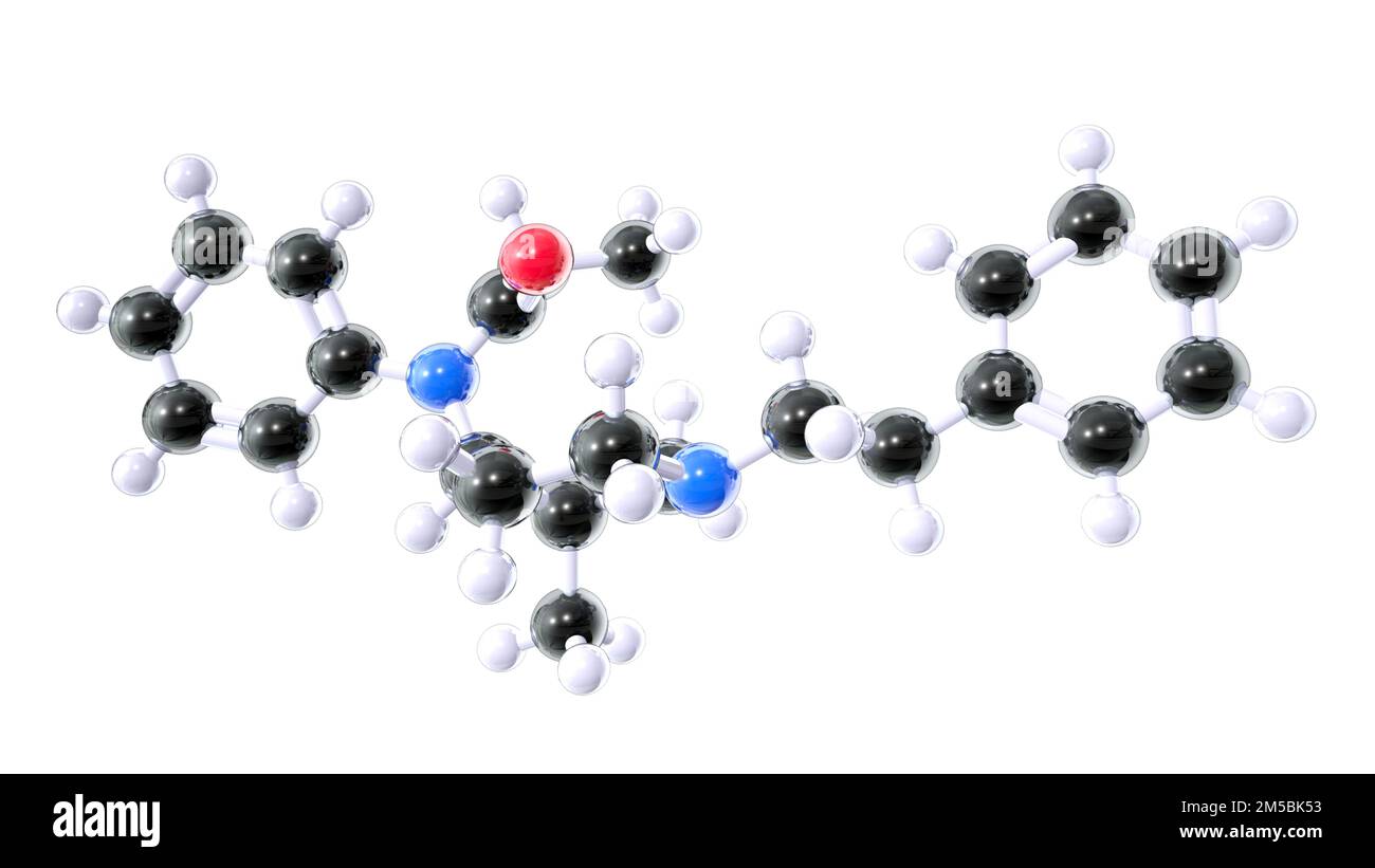 Modèle moléculaire du méfentanyl analgésique opioïde synthétique ...