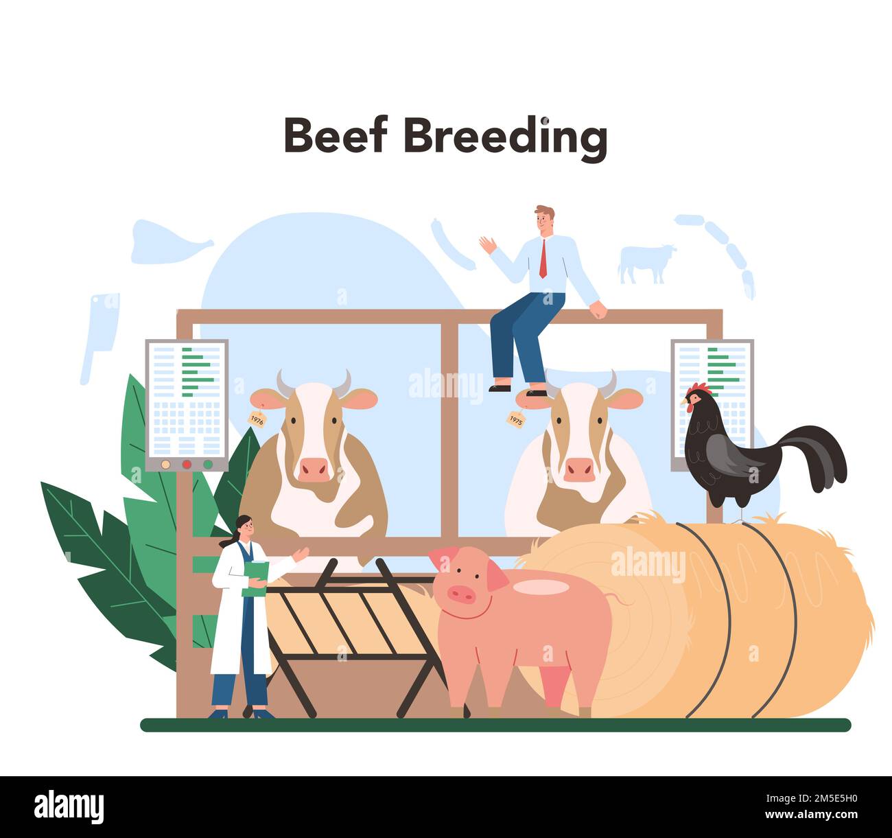 Viande semi finie Banque d'images vectorielles - Alamy