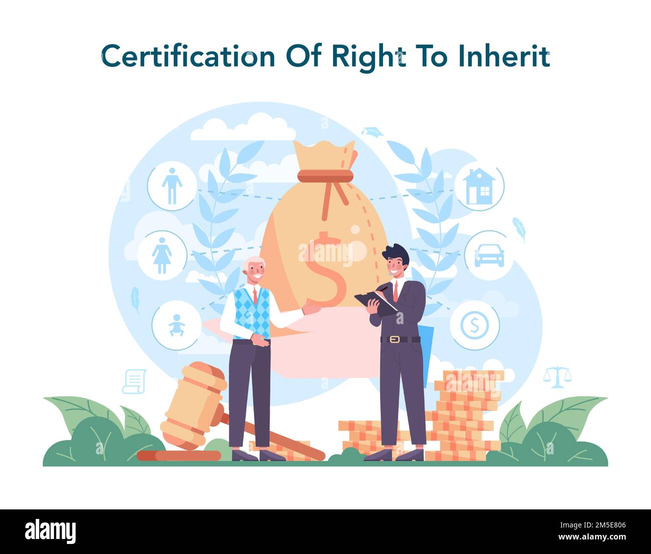 Concept de service de notaire. Certification d'un droit d'hériter. Un ...