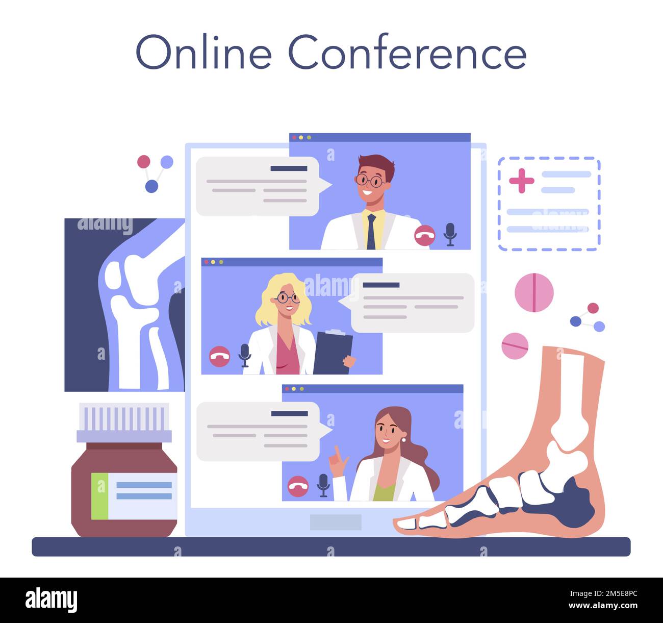 Service ou plate-forme en ligne d'orthopédie. Idée de traitement des ... Service ou plate-forme en ligne d'orthopédie. Idée de traitement des ...