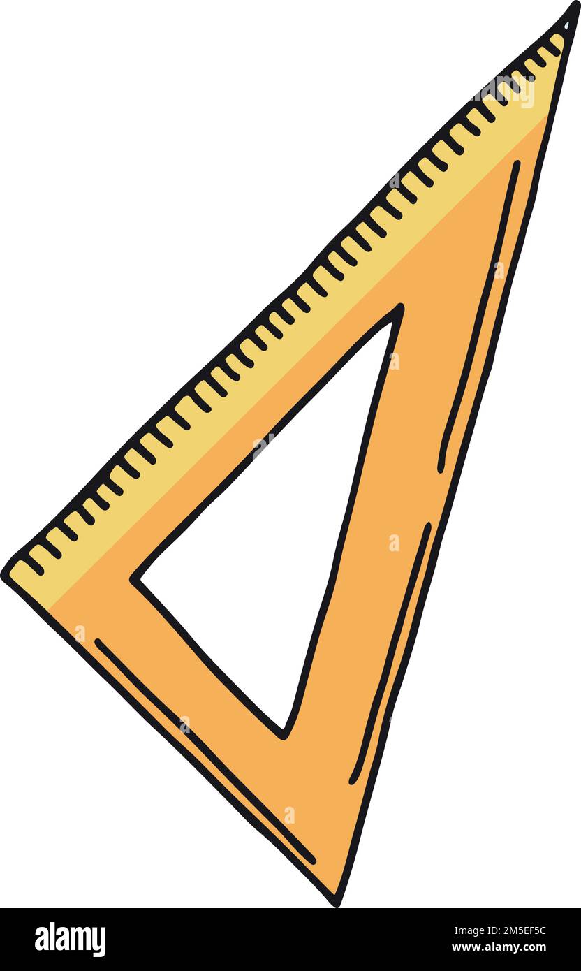 Icône de règle triangulaire. Maths doodle. Symbole de l'école Image ...