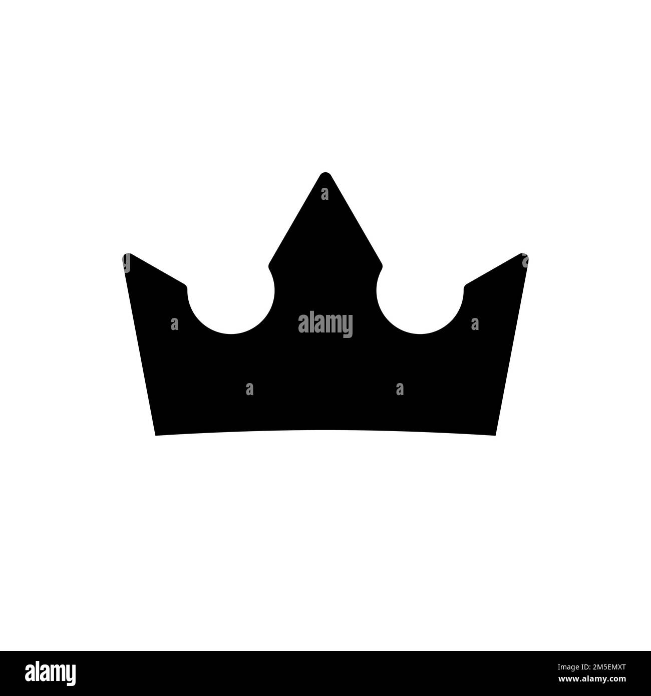 Icône couronne. Couronne de silhouette noire isolée sur fond blanc ...