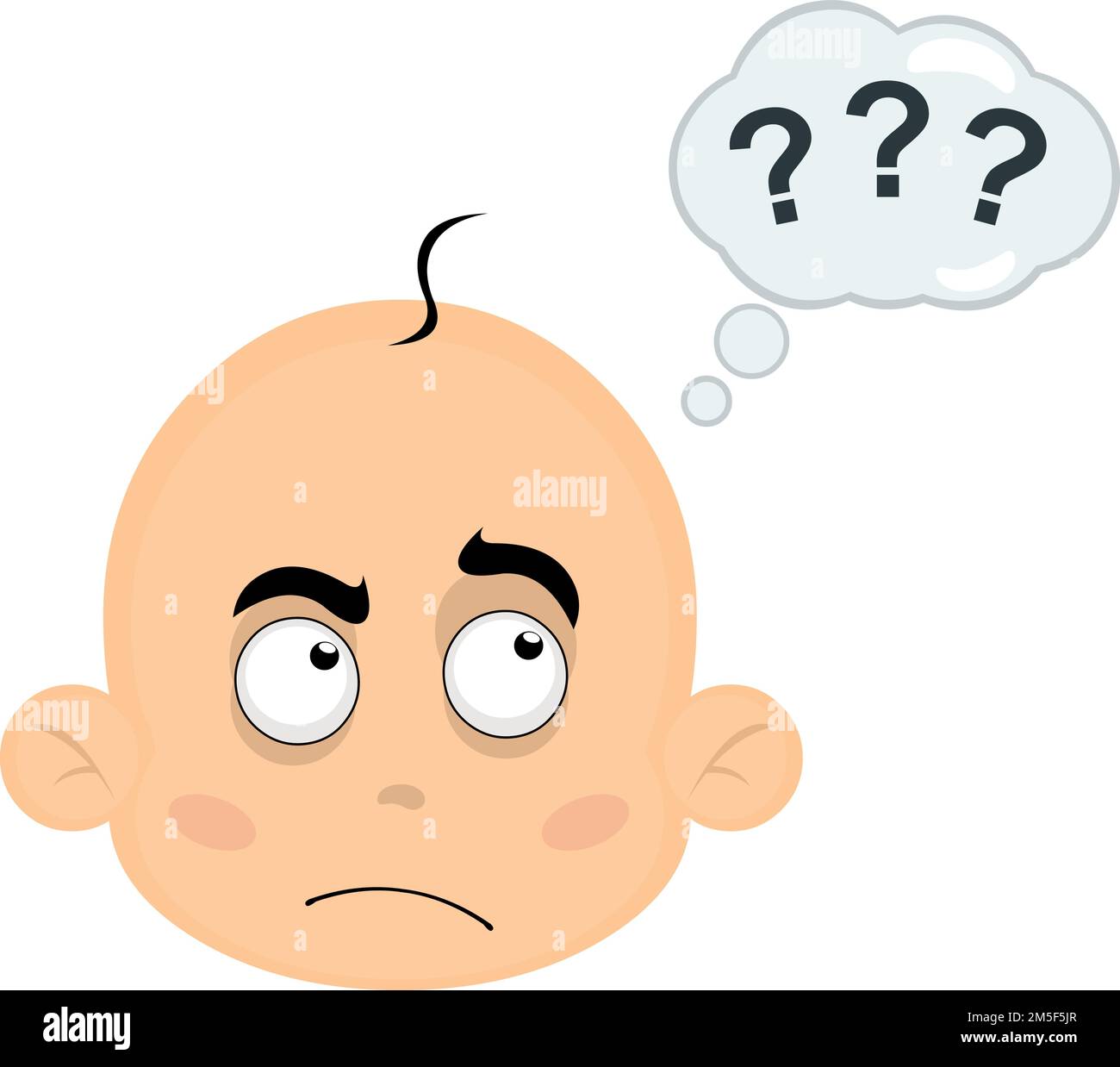 illustration vectorielle du visage d'un dessin animé de bébé avec une ...