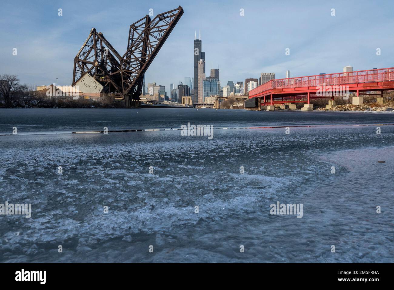 Chicago river ice winter Banque de photographies et d’images à haute ...