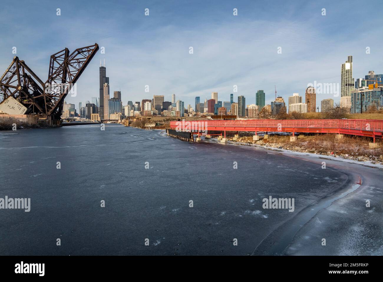 Chicago river ice winter Banque de photographies et d’images à haute ...