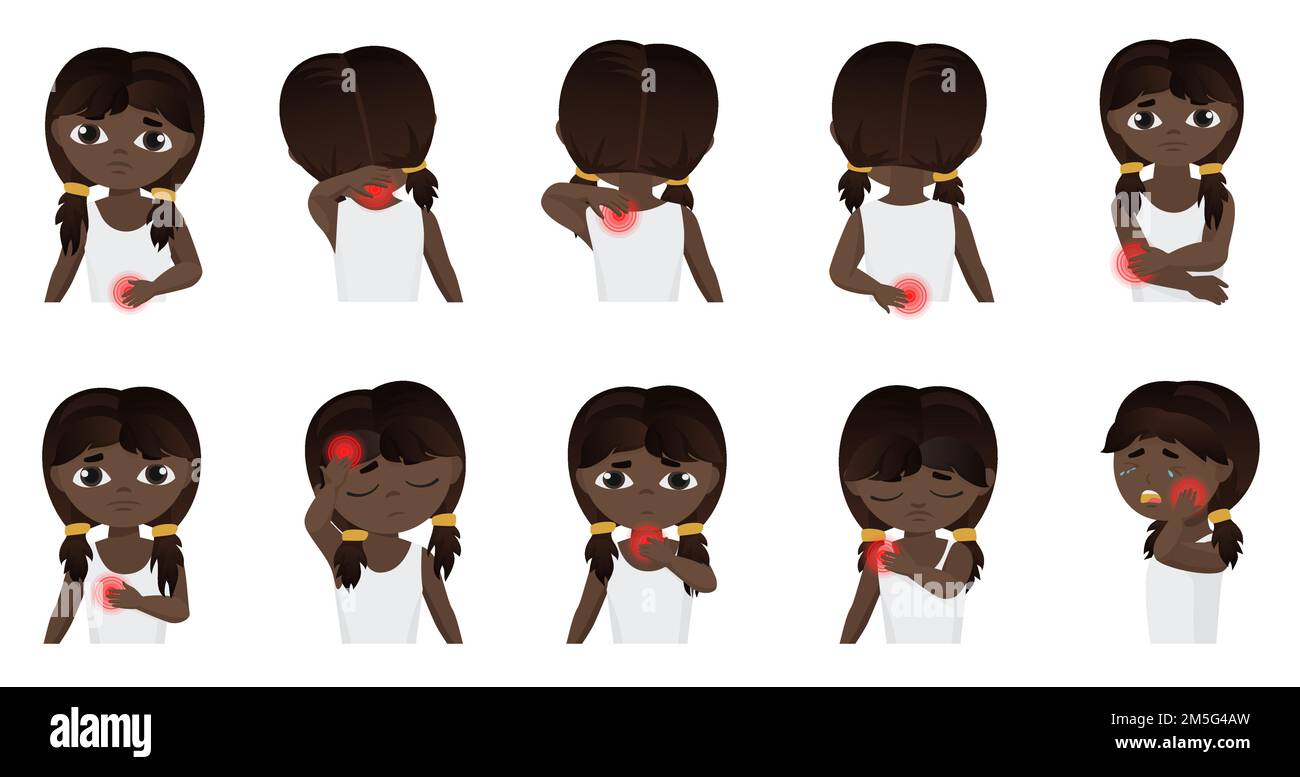 Ensemble d'infographies sur la douleur des parties du corps et les ...