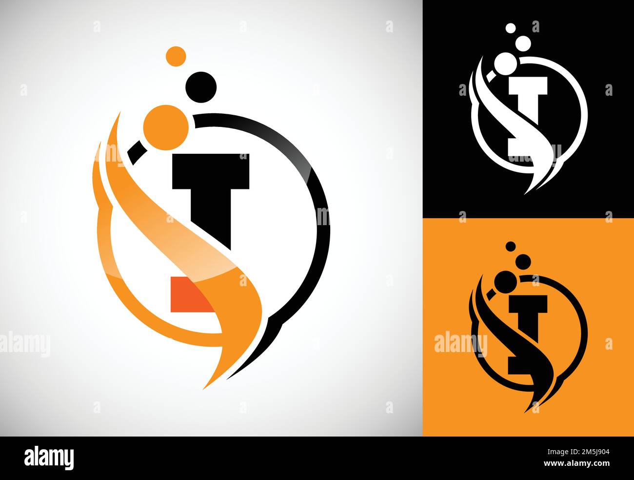 Lettre initiale I avec le concept de logo de la biotechnologie de la ...