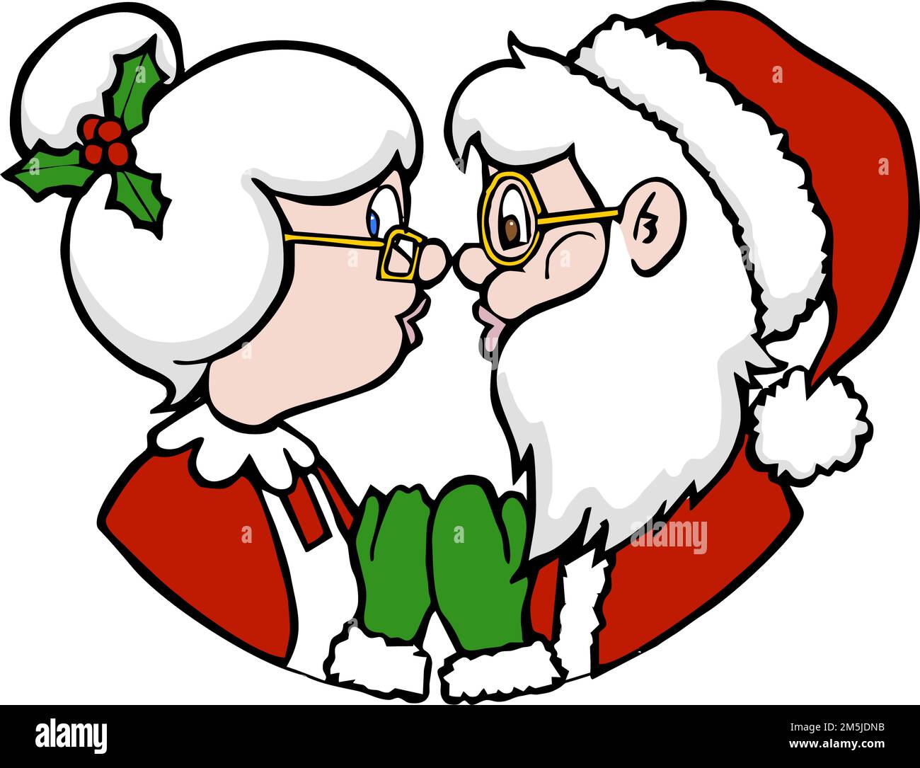 Santa kiss Banque d'images vectorielles - Alamy