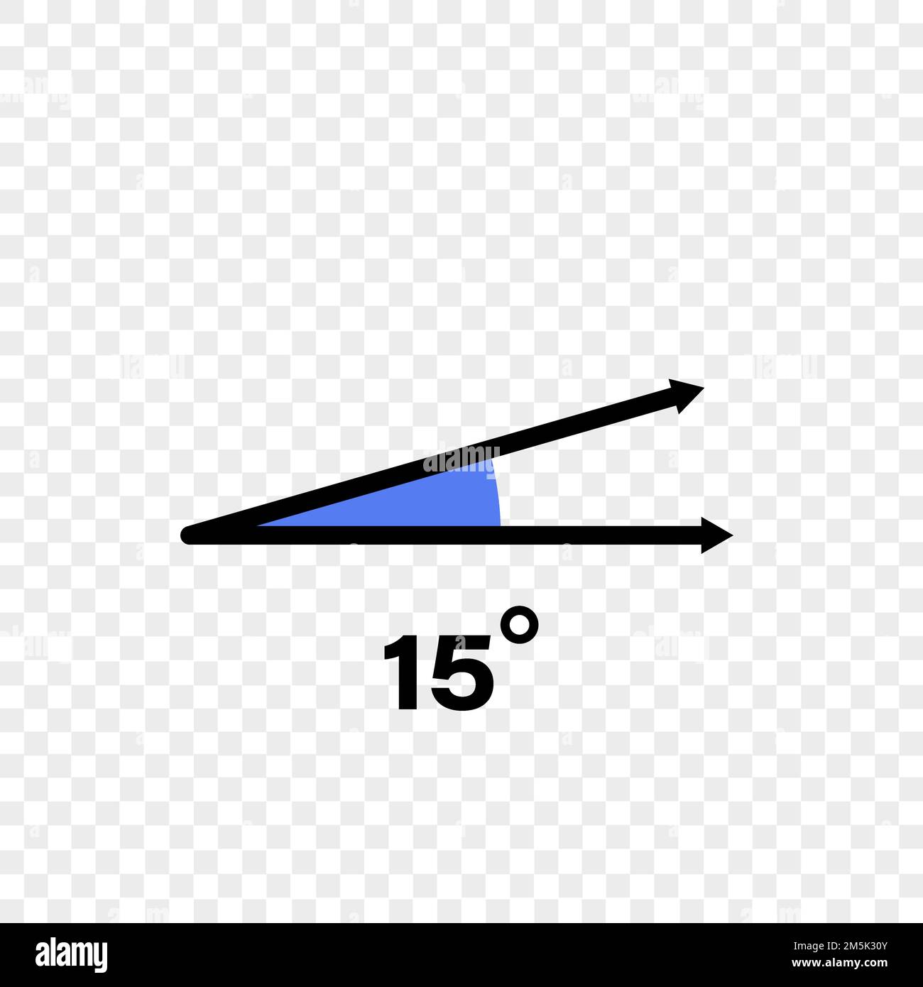 icône d'angle de 15 degrés. Symbole géométrique. Illustration ...