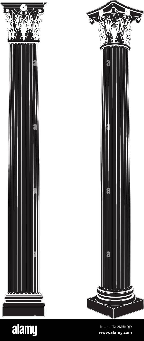 Vecteur de colonne corinthienne grecque. Illustration sur fond blanc ...