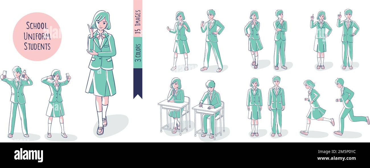Porter des uniformes scolaires intelligents Banque de photographies et ...