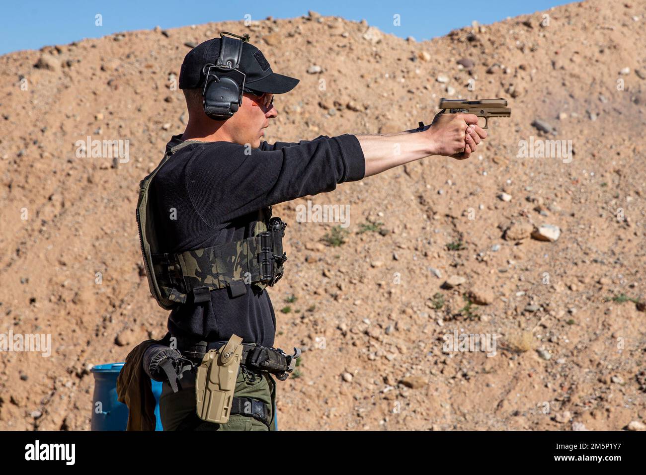 ÉTATS-UNIS Corps maritime lance Cpl. Cooper Foreman, entraîneur de tir ...