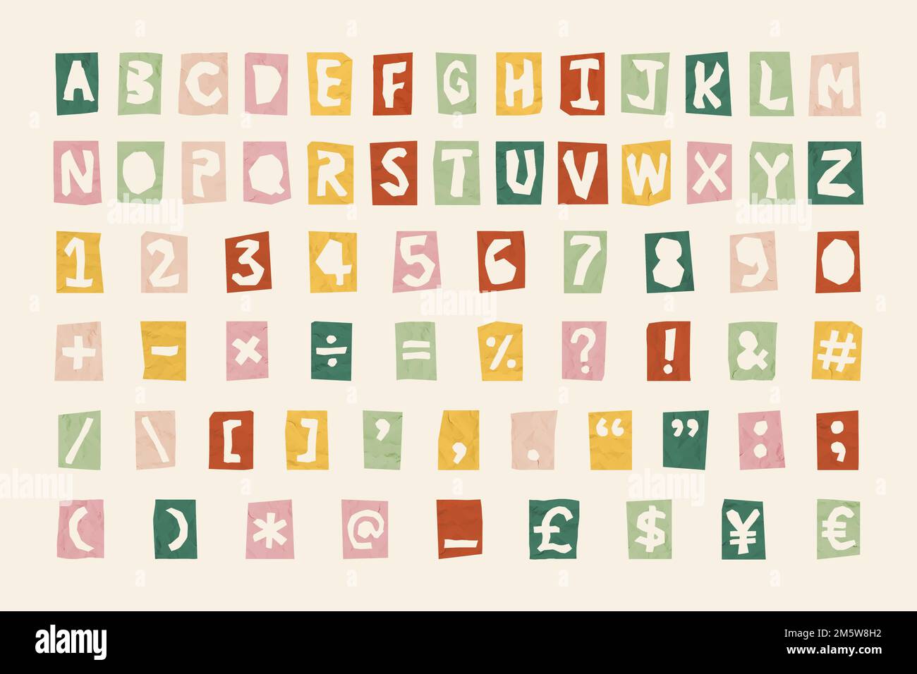 Alphabet, symboles, chiffres police de caractères vectorielle Image ...