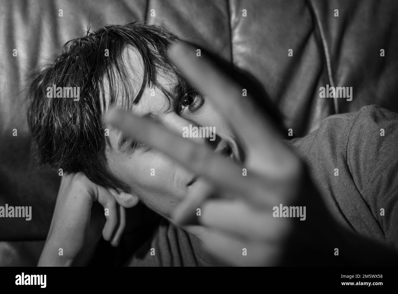 Geste grossier de la main Banque d'images noir et blanc - Alamy