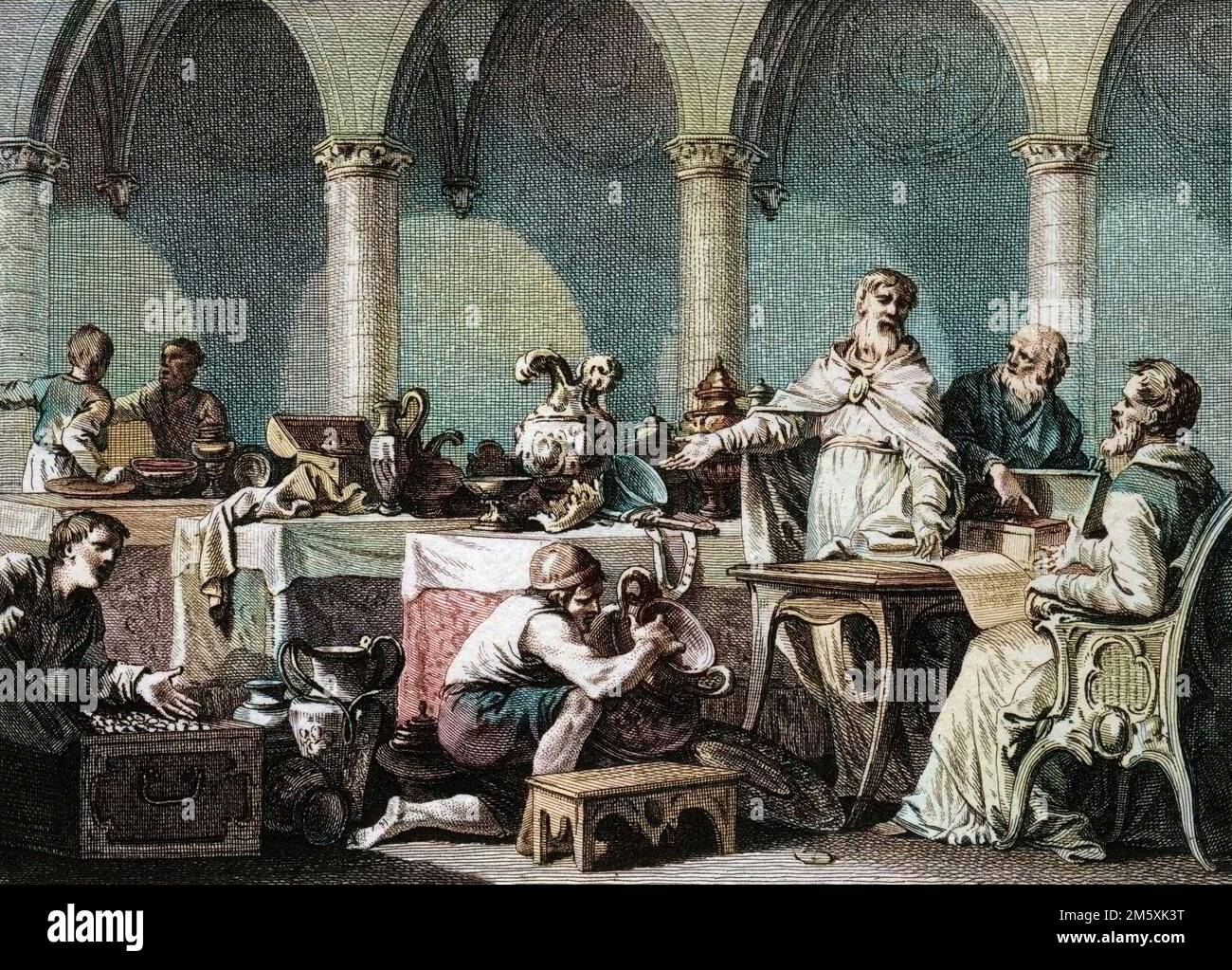 Parc des salons de Dagobert Ier (602/605-638), roi des Francs, apres sa ...