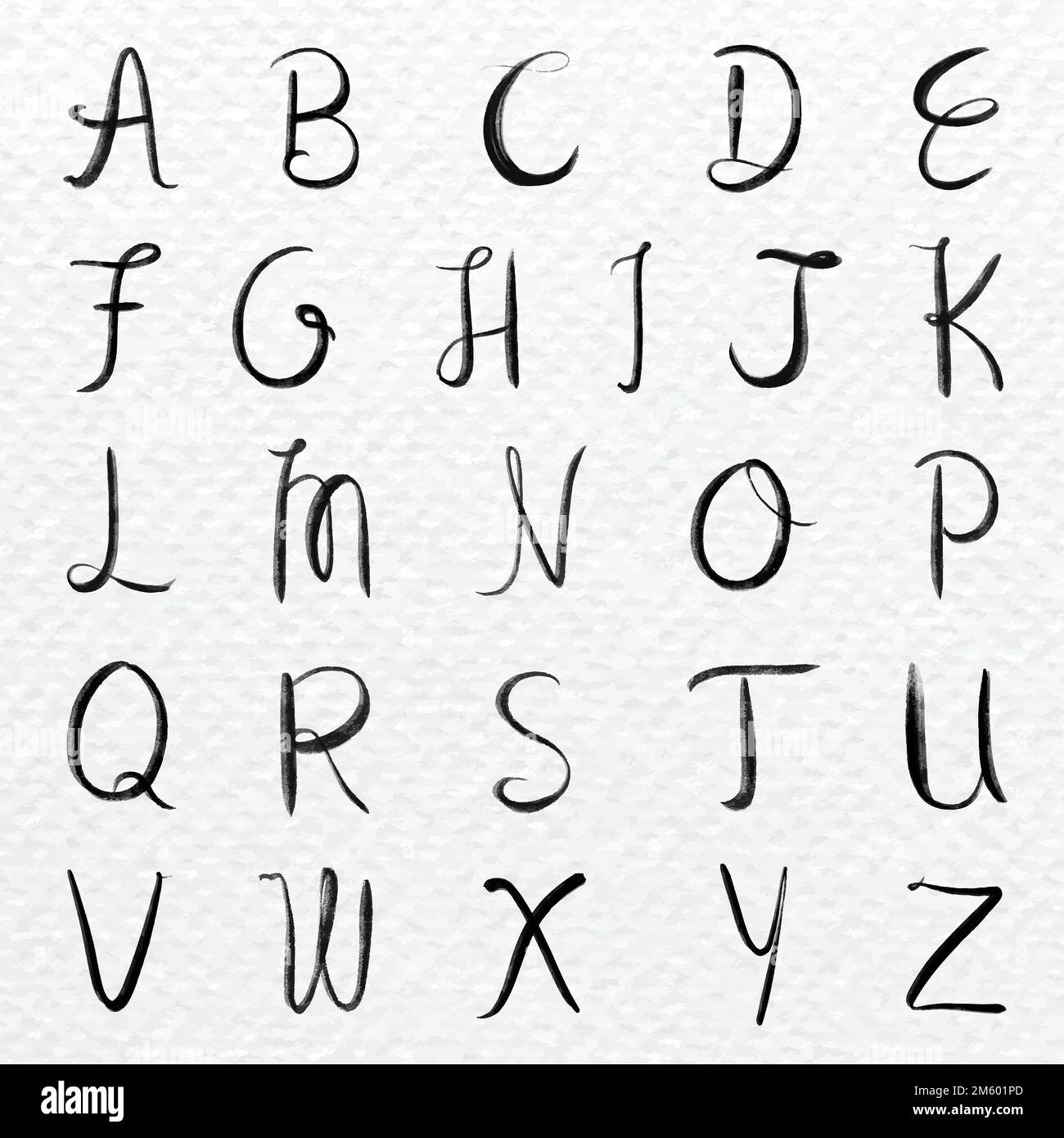 Police caligraphie vectorielle de l'alphabet en majuscules cursive ...