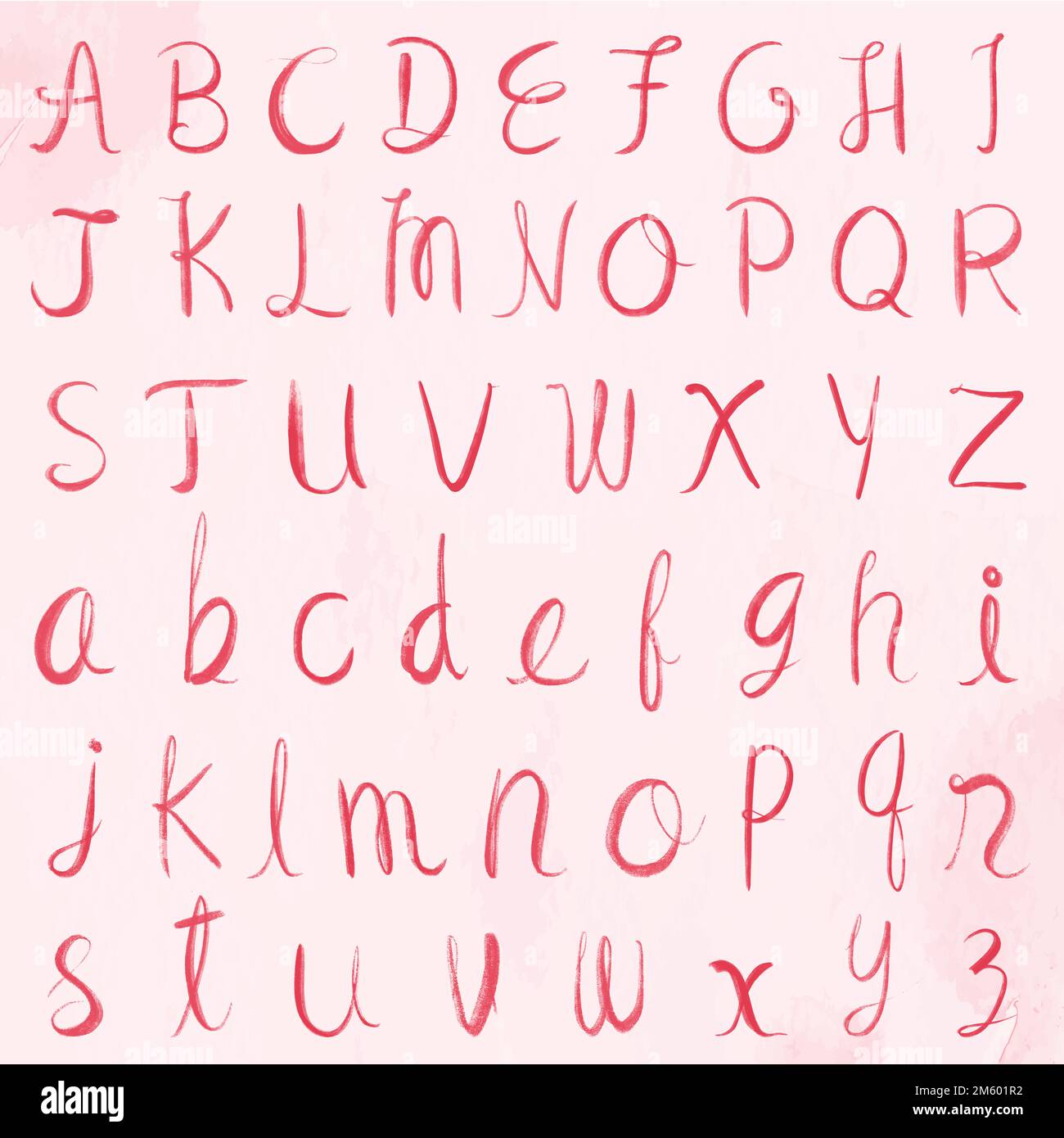 Typographie cursive de police de caractères de l'alphabet de ...