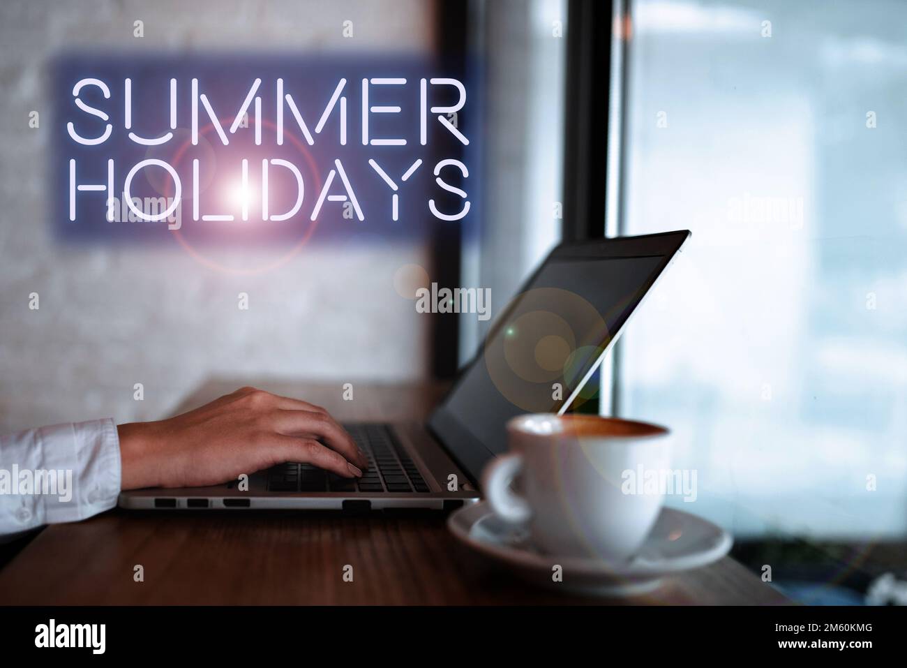 Texte d'écriture vacances d'été. Internet concept vacances pendant la ...