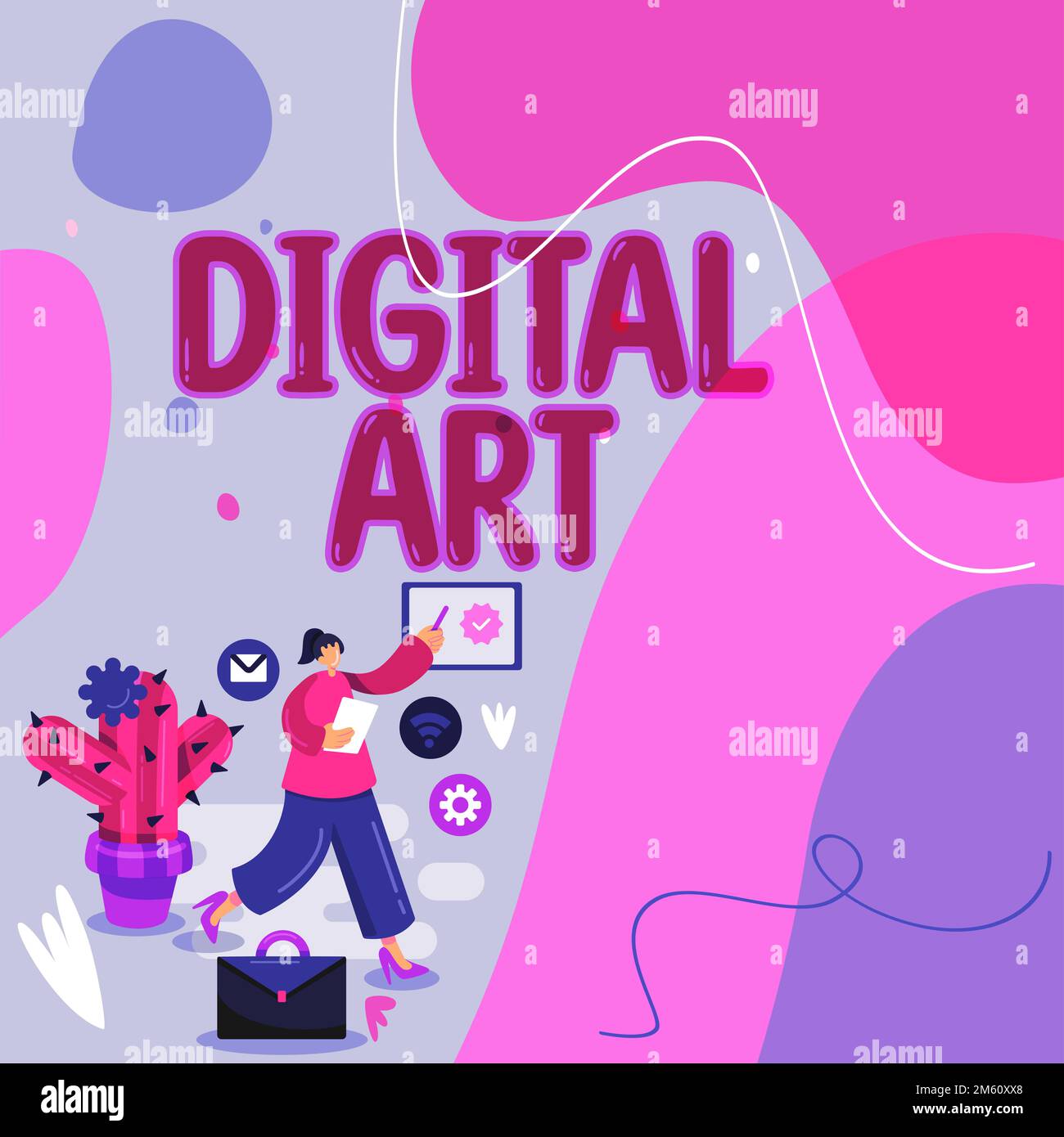 Écriture de texte affichant Digital Art Mot écrit sur l'utilisation des ...