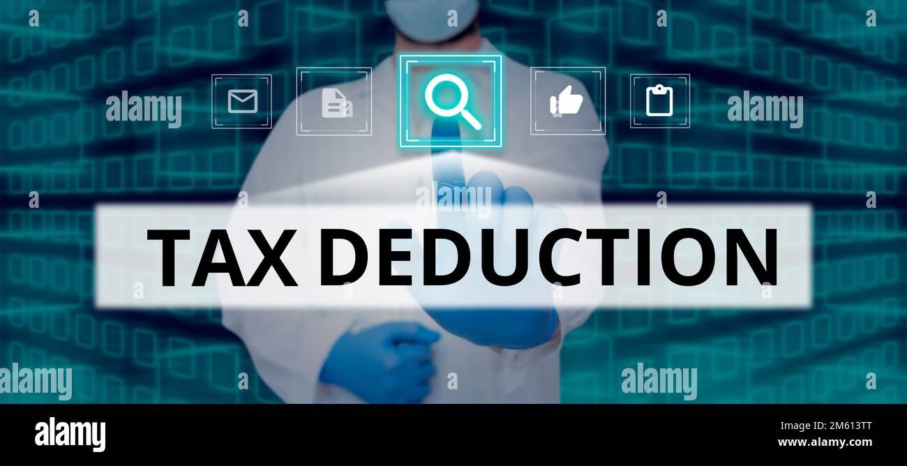 Légende de texte présentant la déduction fiscale. Montant de l'idée d ...