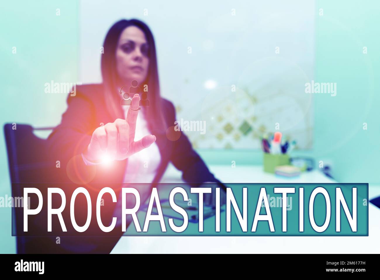 Légende de texte présentant la procrastination. Mot écrit sur le retard ...