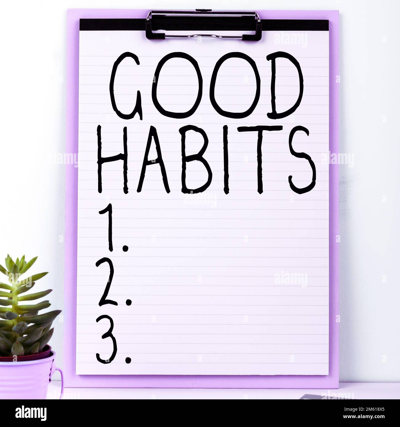 Écriture affichant du texte bonnes habitudes. Les entreprises ...