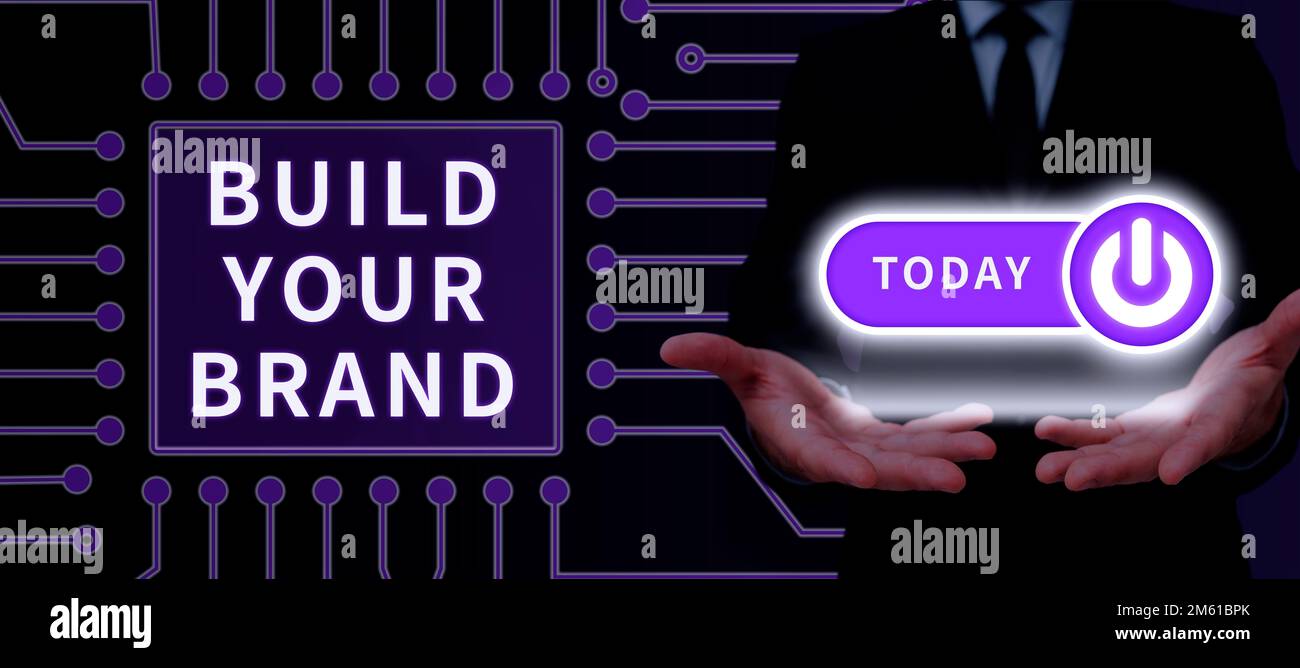 Affiche manuscrite pour créer votre marque. Internet concept faire une ...