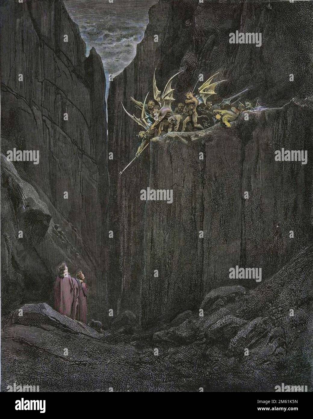 La Divine Comédie de Dante Alighieri , Inferno, Canto 23 : les poètes ...