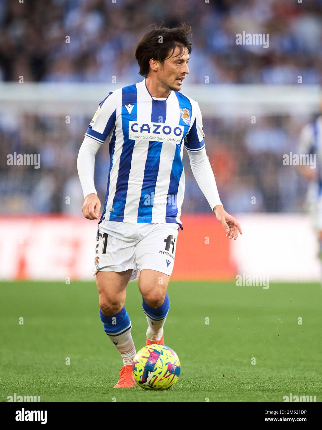 David Silva de Real Sociedad pendant le match de la Liga Santander ...