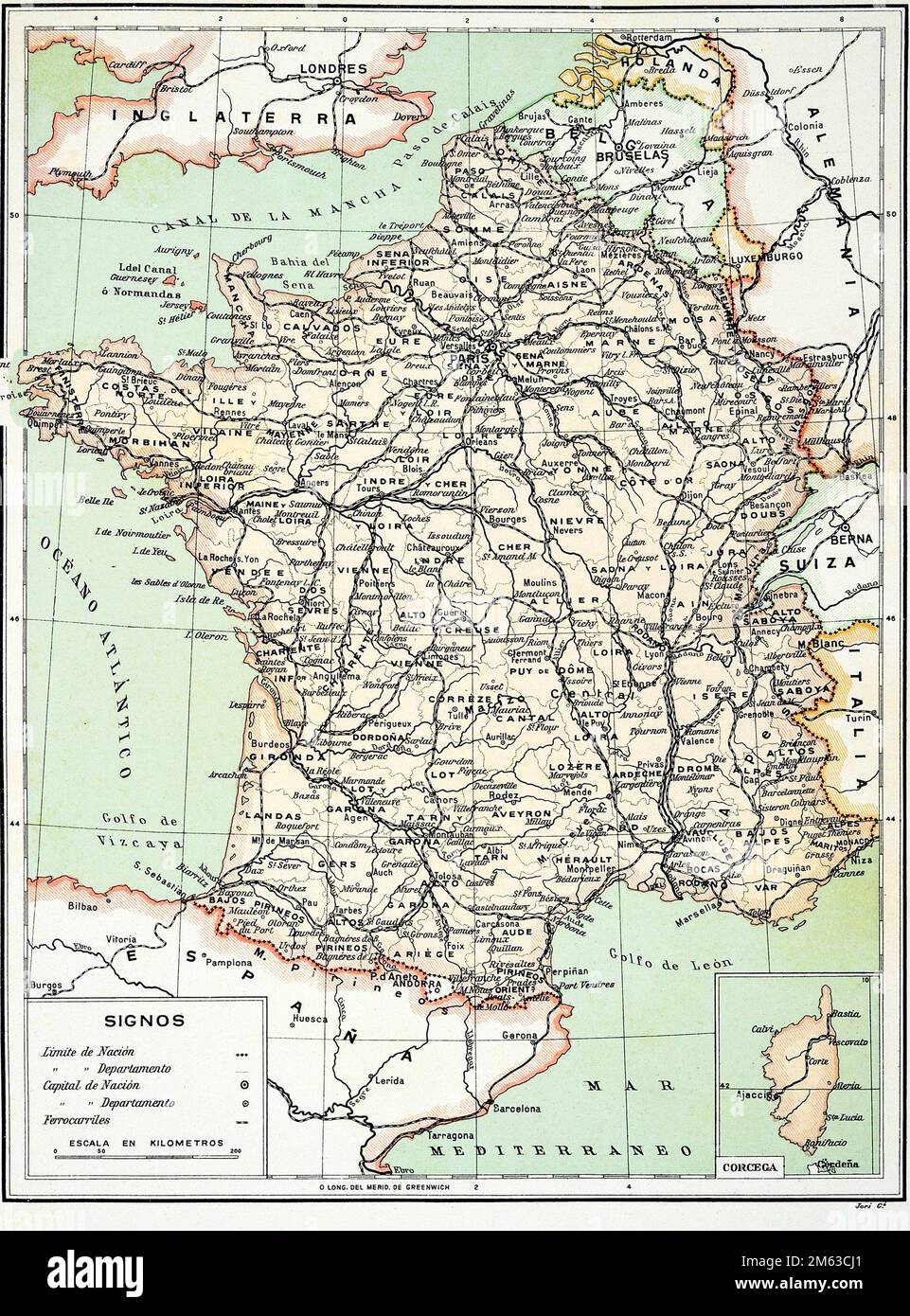 Carte de france 1920 Banque de photographies et d’images à haute ...