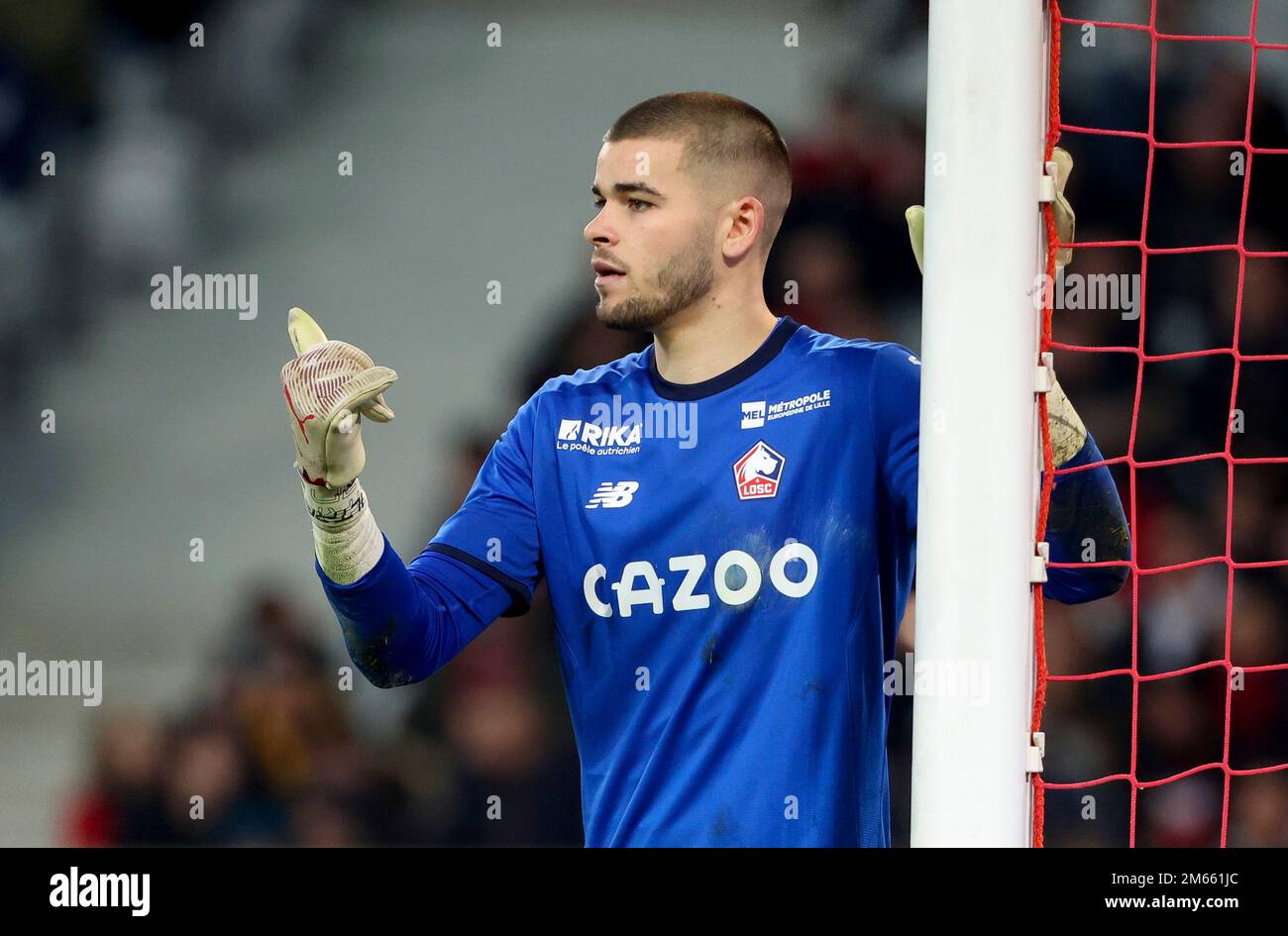 Le gardien de Lille Lucas Chevalier lors du championnat français Ligue ...