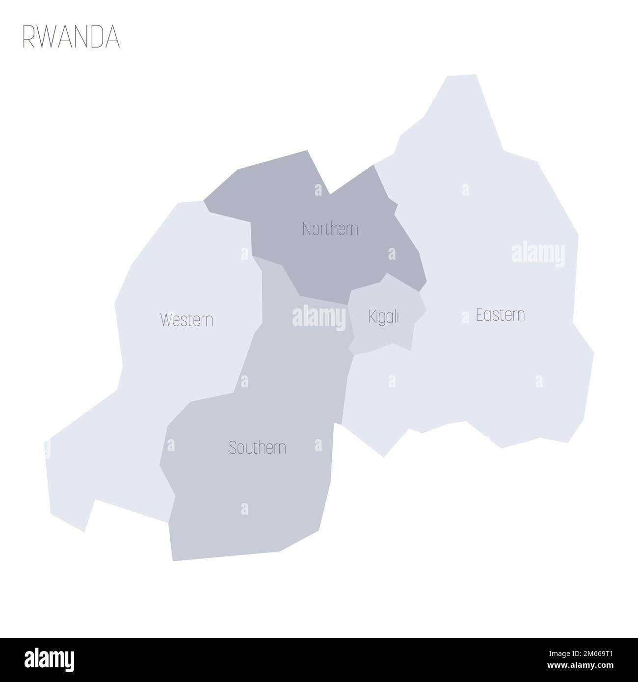 Rwanda carte politique des divisions administratives - provinces. Carte ...