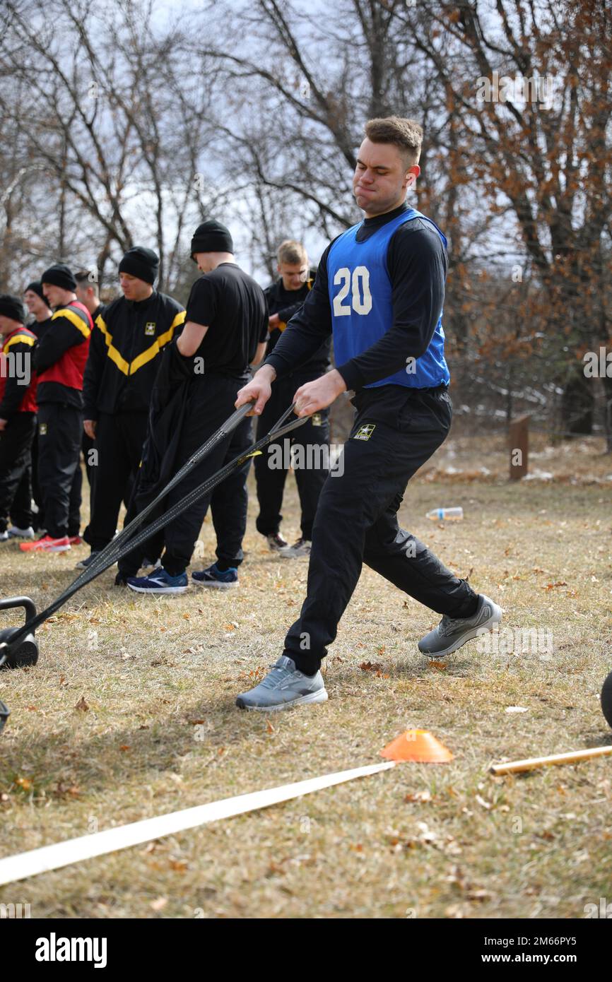 Caleb Ravn, un soldat de la batterie C, 1st Bataillon, 120th Artillerie ...