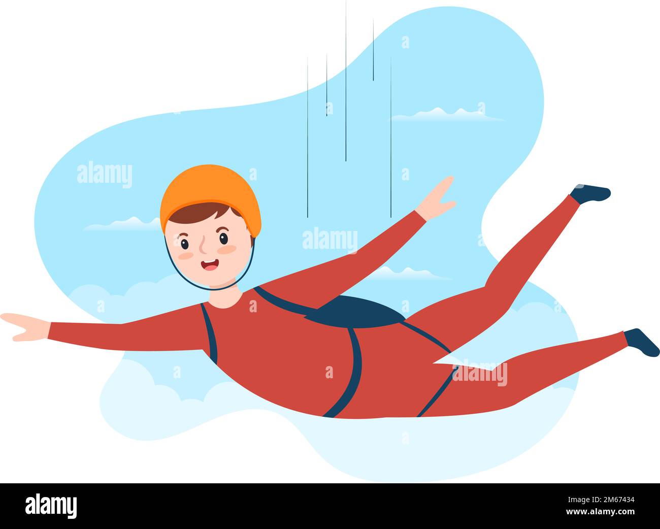 Parachutisme Illustration avec des parachutistes utiliser parachute et ...