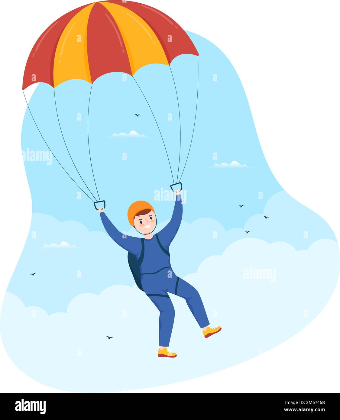 Parachutisme Illustration avec des parachutistes utiliser parachute et ...