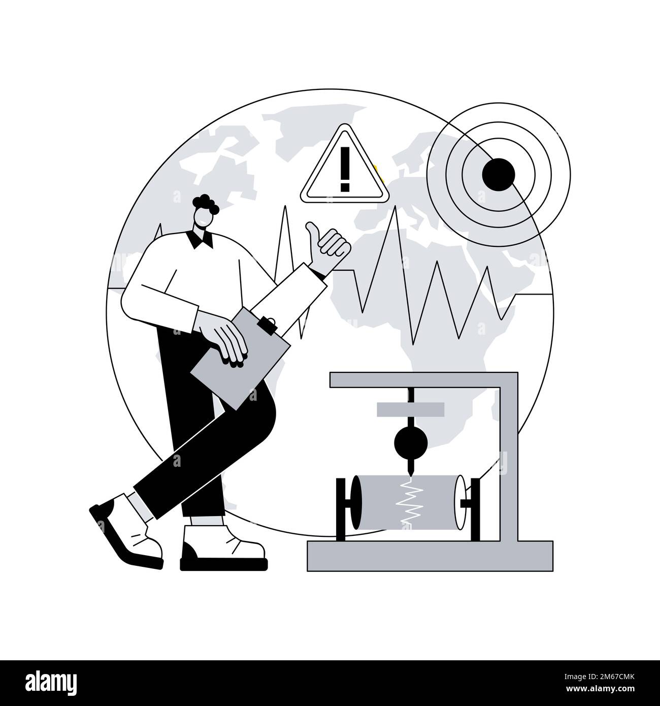 Sismologie résumé concept vecteur illustration. Étude des ondes ...